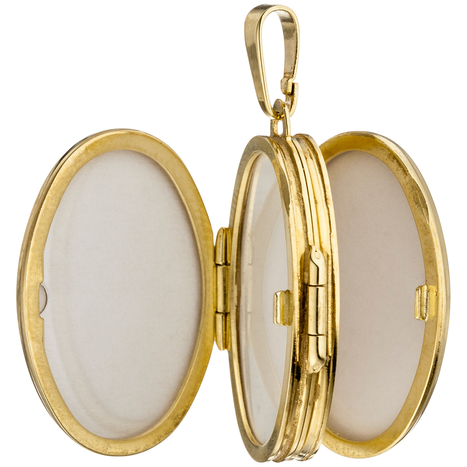 Medaillon oval "Blumen-Design" 333 Gelbgold bicolor - Marinas Schmuckwelt